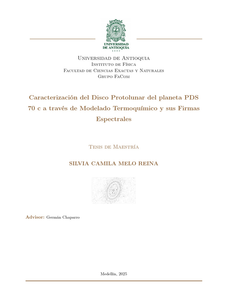 Caracterización Del Disco Protolunar Del Planeta PDS 70 C A Través de ...