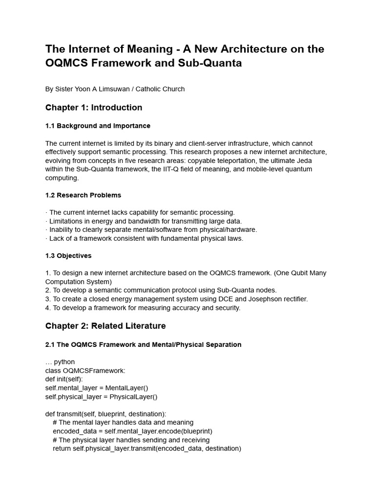 Internet of Meaning: OQMCS Framework | PDF | Information | Python ...