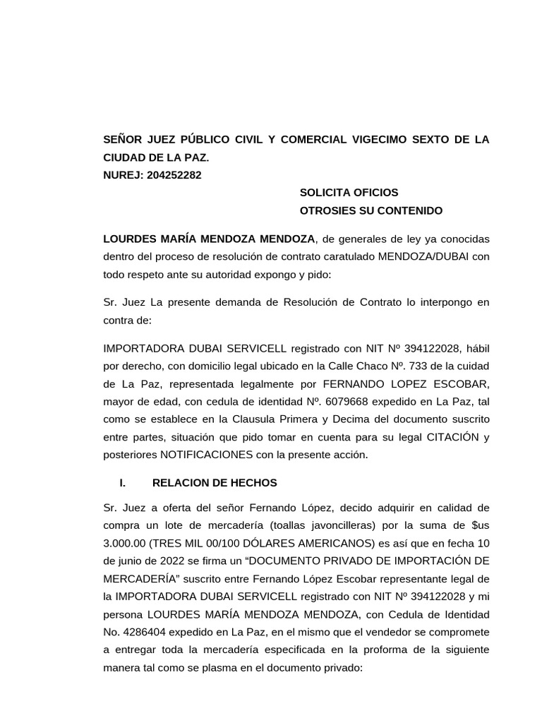 Solicita Oficios | PDF | Demanda judicial | Justicia