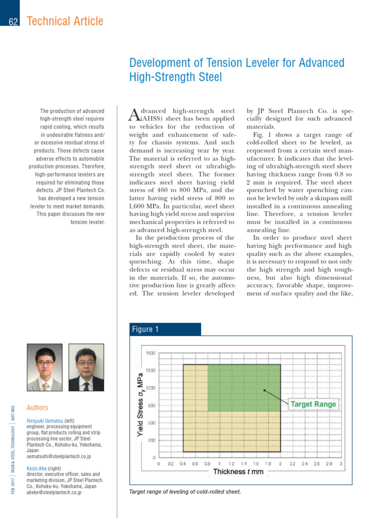 Development of Tension Leveler For Advanced | PDF | Steel | Strength Of ...