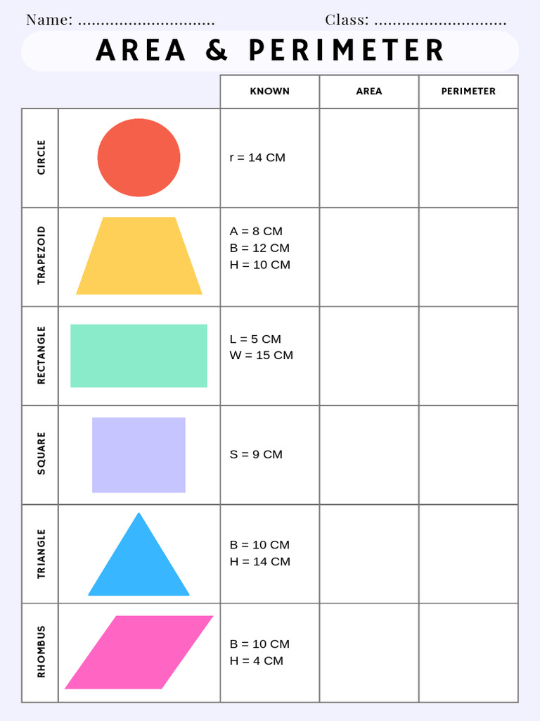 LKPD Math (Area & Perimeter) | PDF