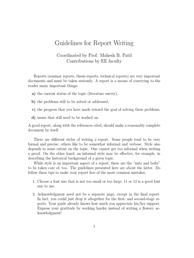 Report Writing Guidelines for Students | PDF | Comma | Mosfet