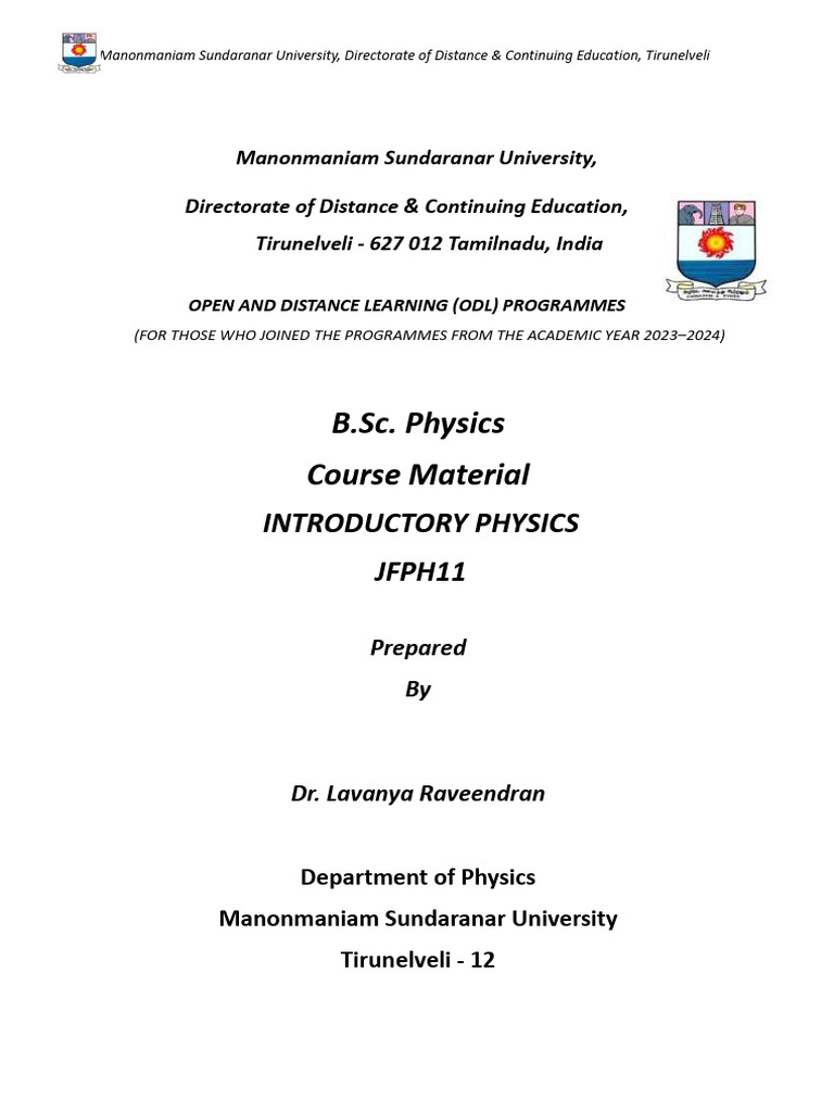 JFPH11 ISem Introductory Physics | PDF | Force | Euclidean Vector