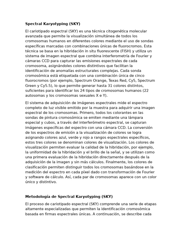 Spectral Karyotyping | PDF | Hibridación in situ fluorescente ...