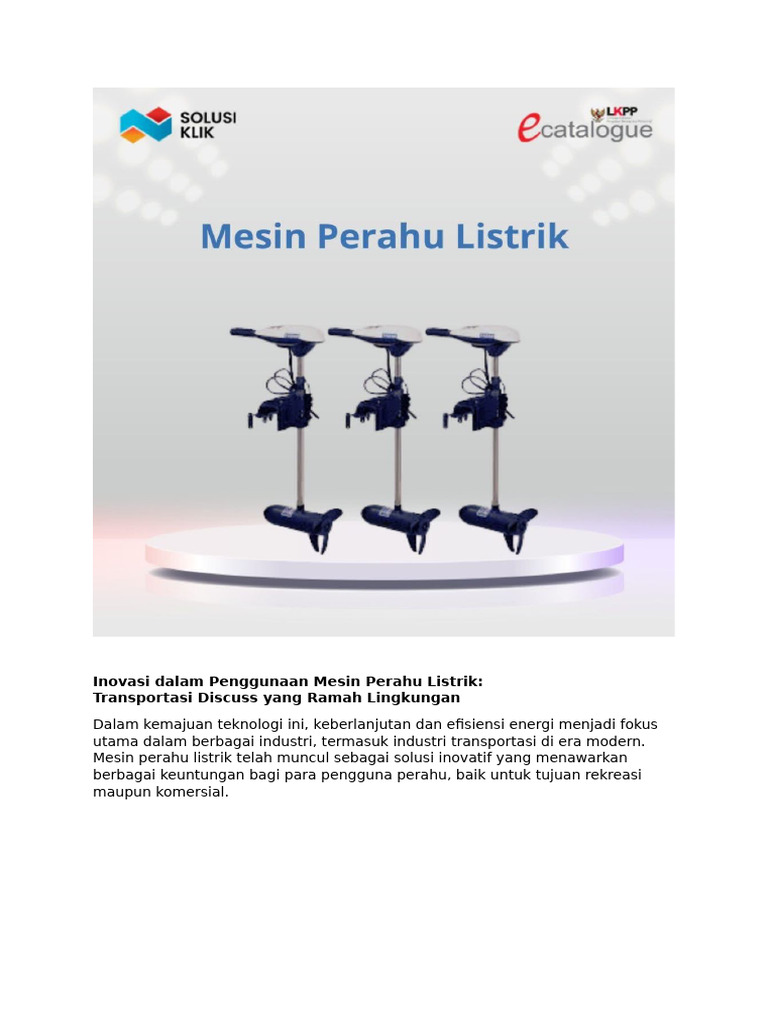 Mesin Perahu Listrik | PDF