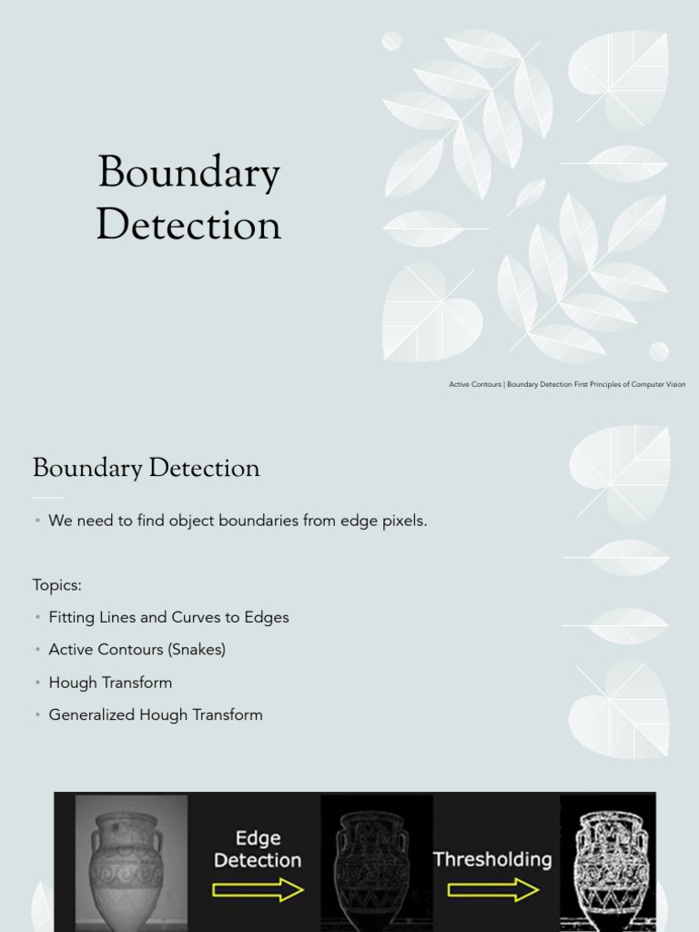 Lect 11 12 Boundary Detection | PDF | Computer Vision | Algorithms