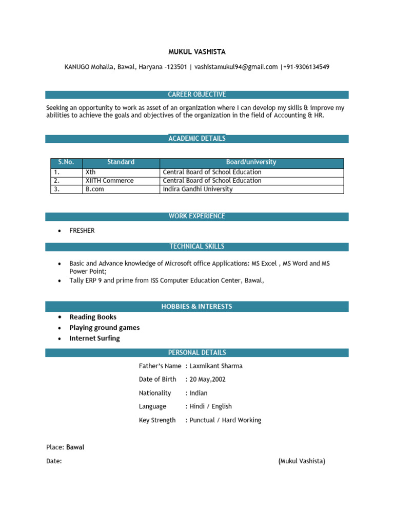 Mukul CV | PDF