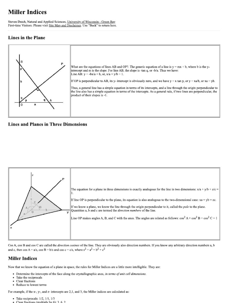 Miller Indices | PDF