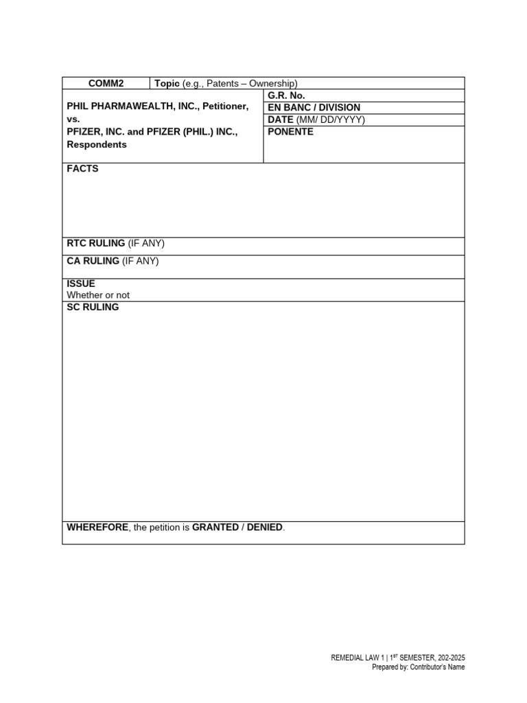 Case Digest Template | PDF