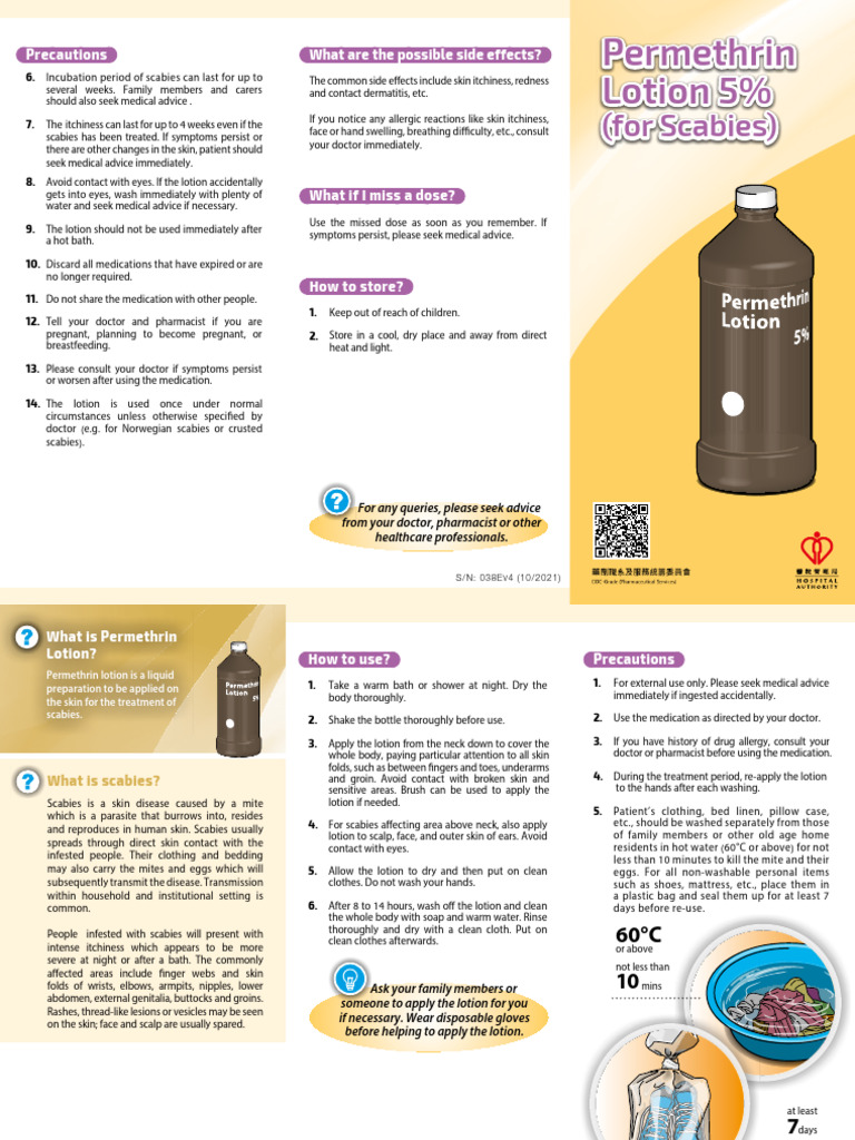 Permethrin Lotion 5 For Scabies | PDF | Medical Specialties | Diseases ...