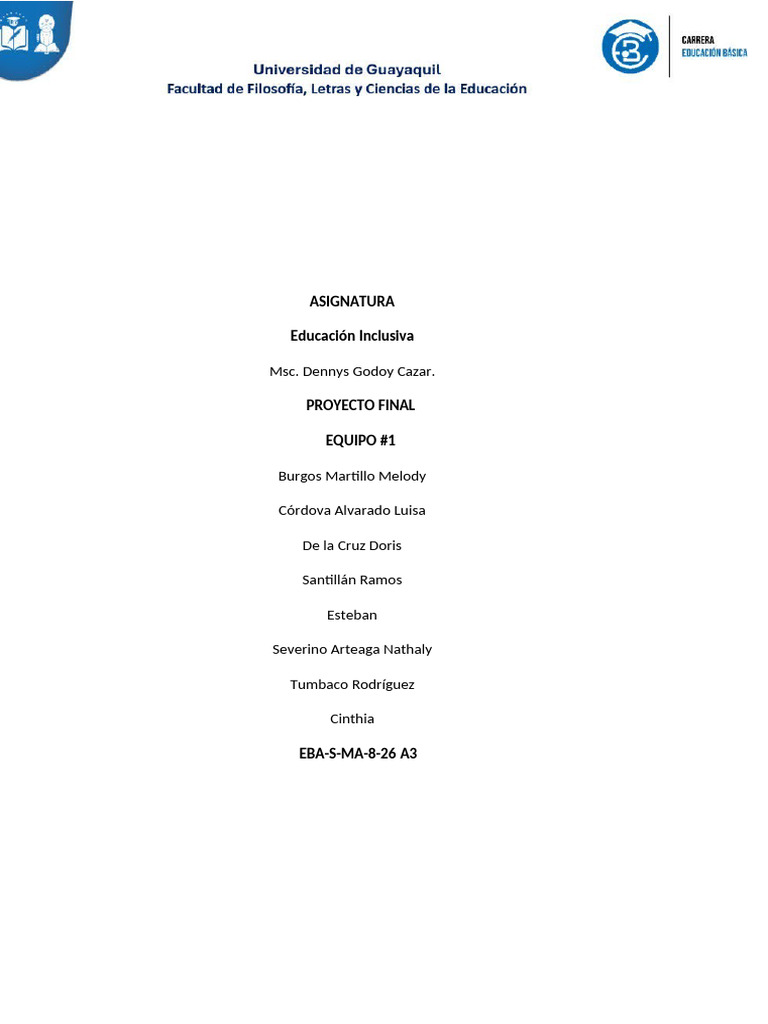 Proyecto Final Grupo#1 | PDF | Aprendizaje | Evaluación