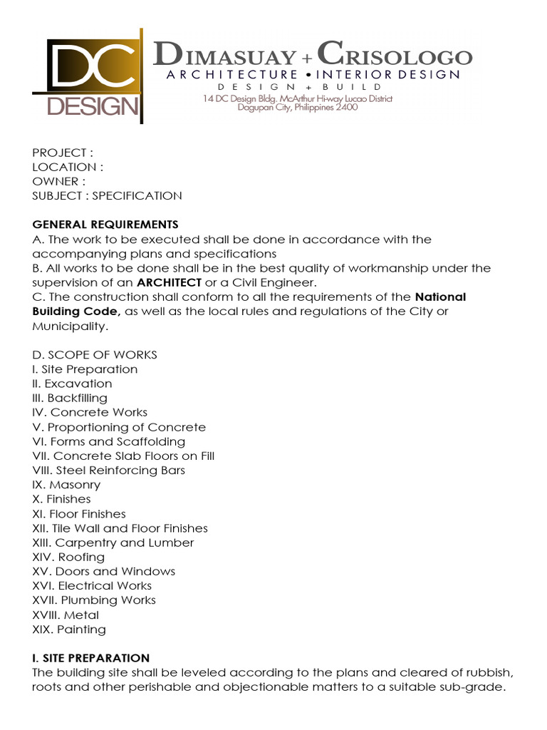 Construction Specification Overview | PDF | Concrete | Paint