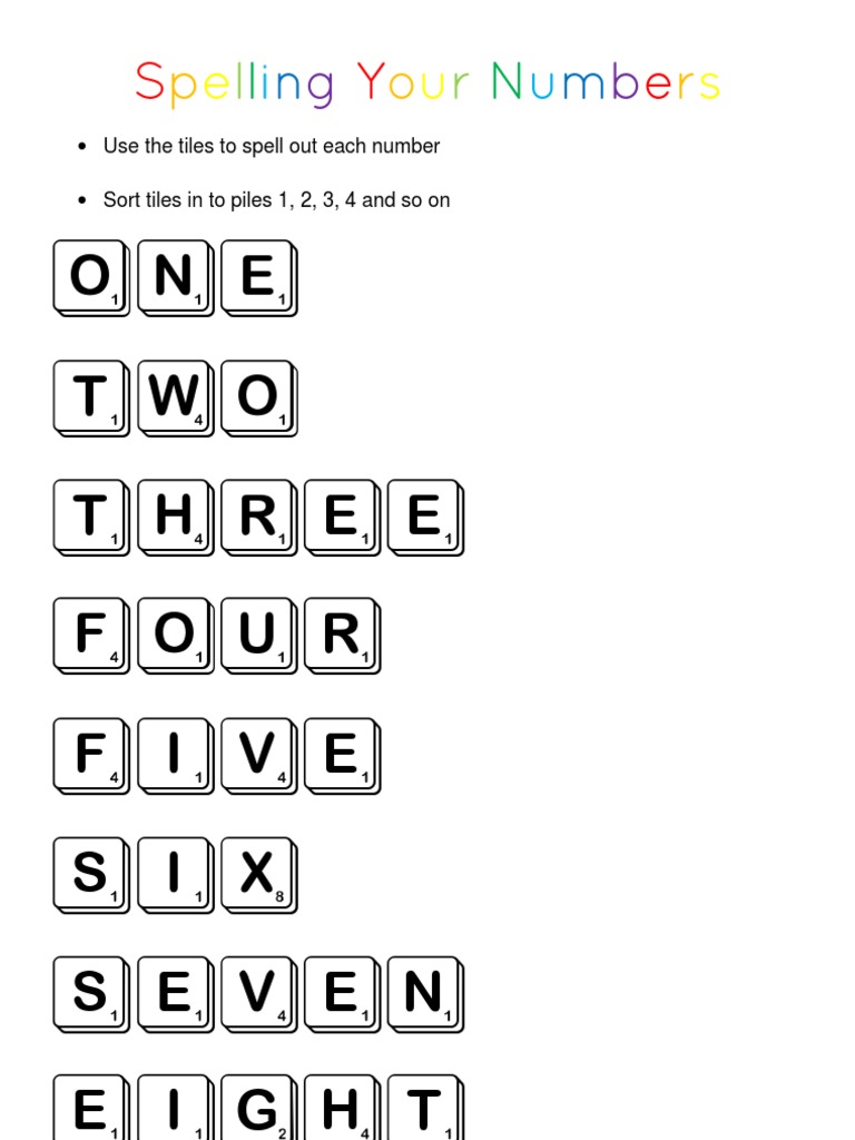 Spelling Numbers | PDF