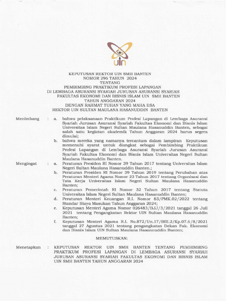 SK Pembimbing PPL 2024 | PDF