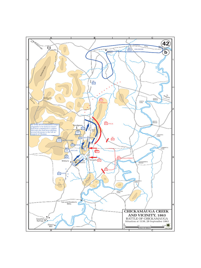 7. The Battle of Chickamauga, Situation at 1130 Hours, 20 September ...