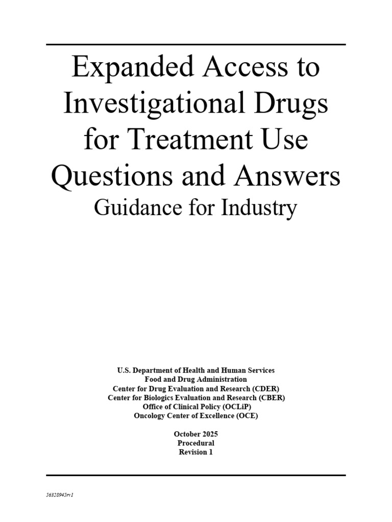 Expanded Access to Investigational Drugs Guide | PDF | Institutional ...