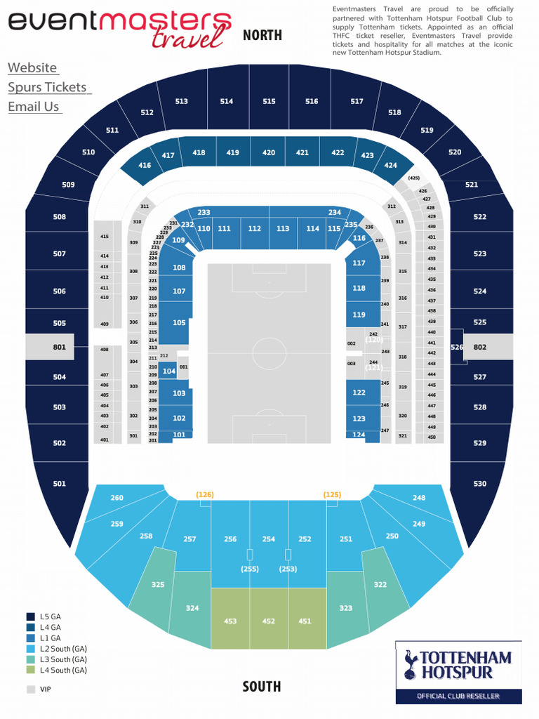 Tottenham Hotspur Stadium Seating Plan | PDF | Premier League Clubs ...