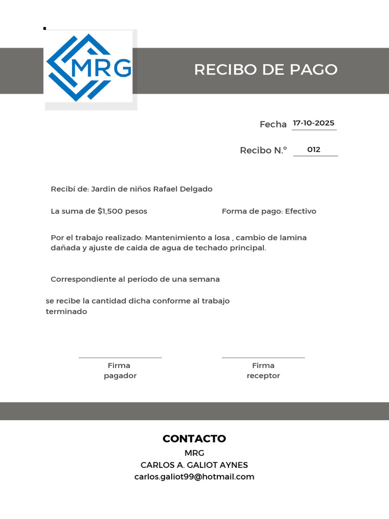 Mrg Formato de Pago | PDF