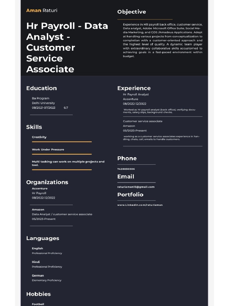 Aman New CV | PDF