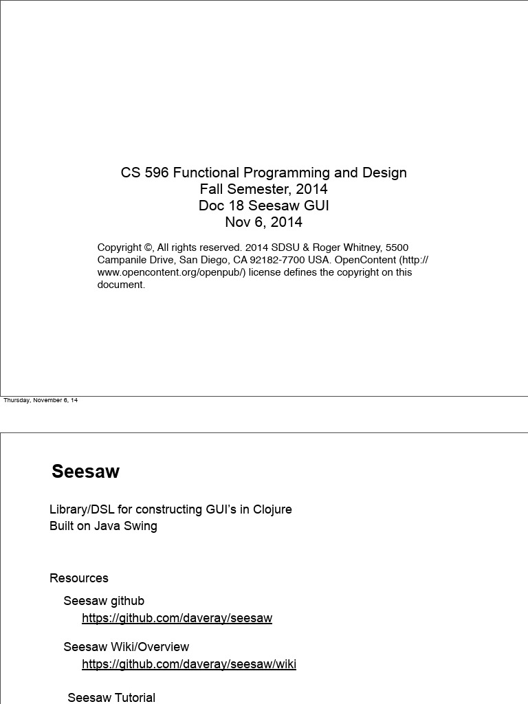 D18 Seesaw GUI | PDF | Menu (Computing) | Software