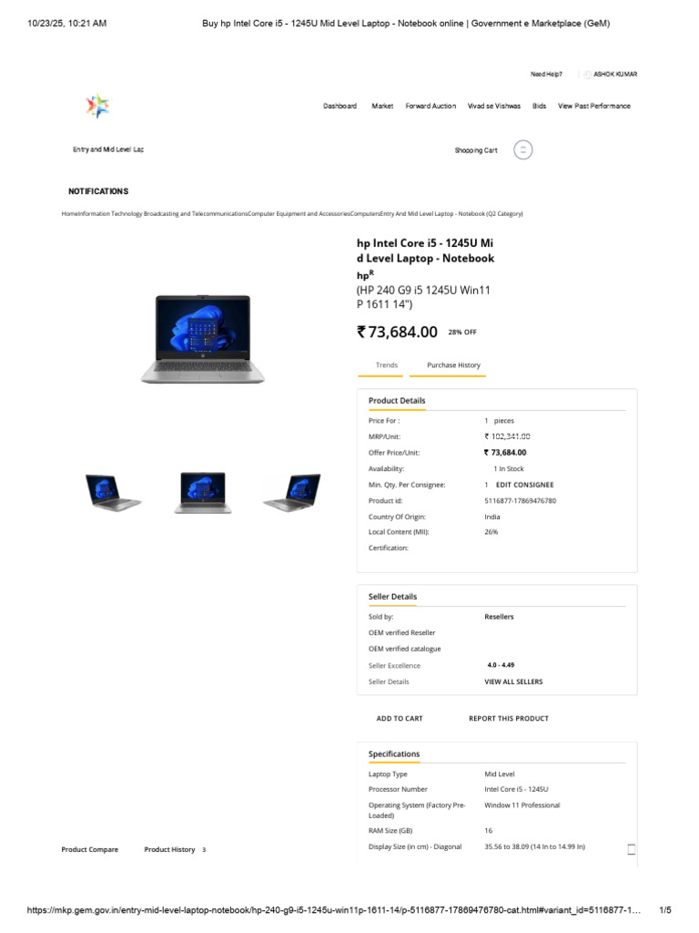 Buy HP Intel i5 Mid-Level Laptop Online | PDF | Laptop | Operating System