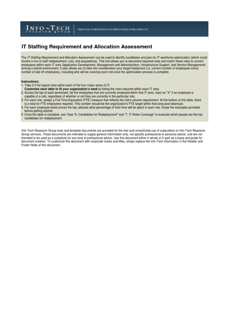 IT Staffing Requirement and Allocation Assessment v2 | PDF | Full Time ...