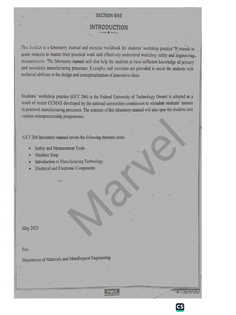 Get 204 Manual Solution by Marvel | PDF