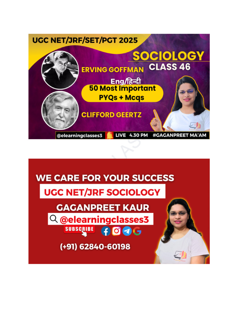 Goffman + Geertz MCQS | PDF