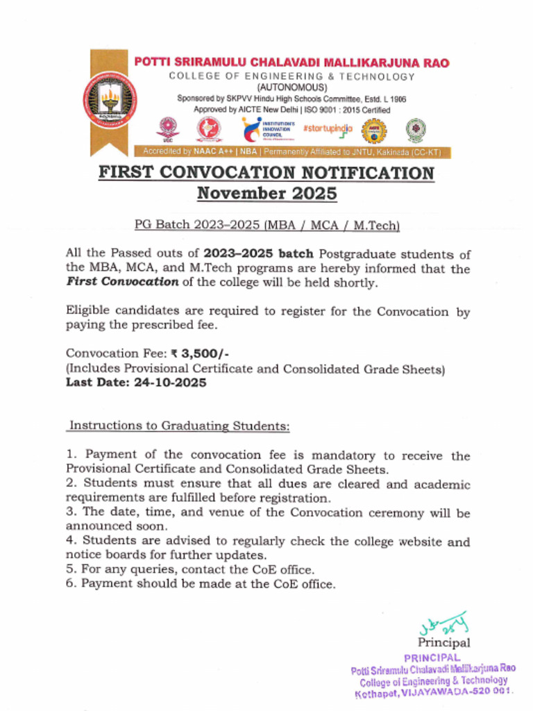 First Convocation Nov 25 | PDF