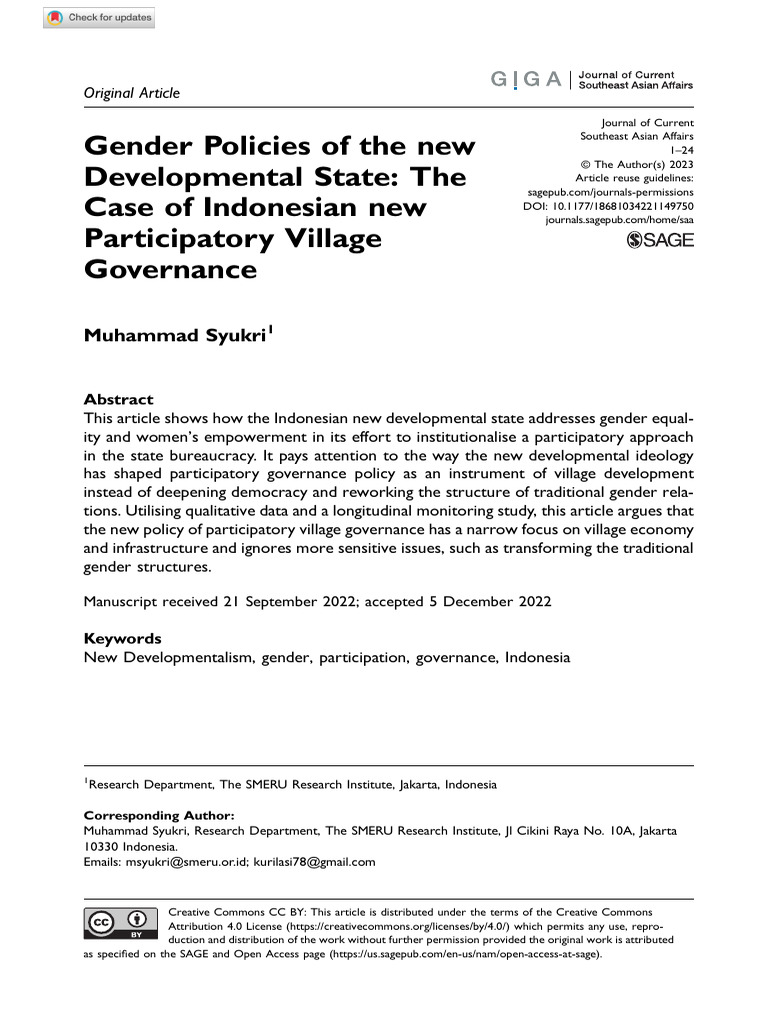 Gender Policies of The New Developmenetal State en | PDF | Governance ...