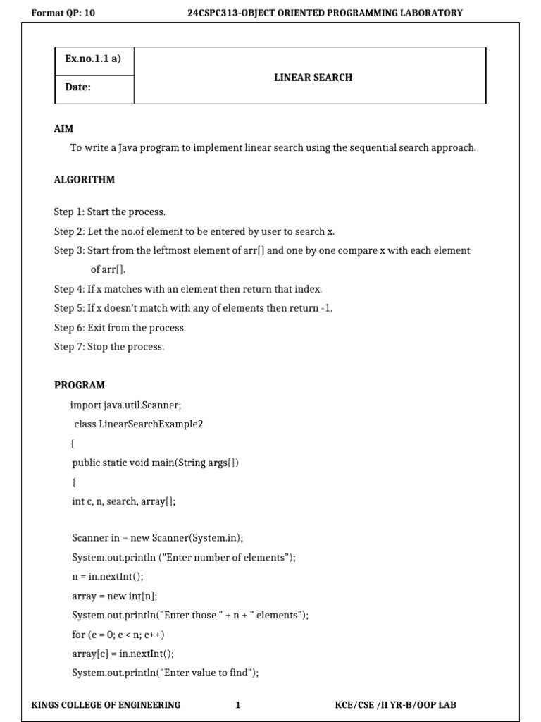 24cspc313 - Oops Lab Manual | PDF | Queue (Abstract Data Type ...