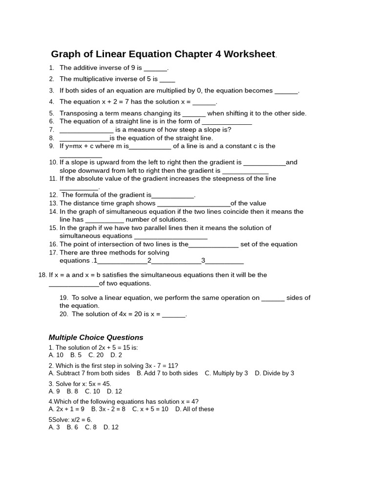 Worksheet of Class 8. Chap 4 | PDF