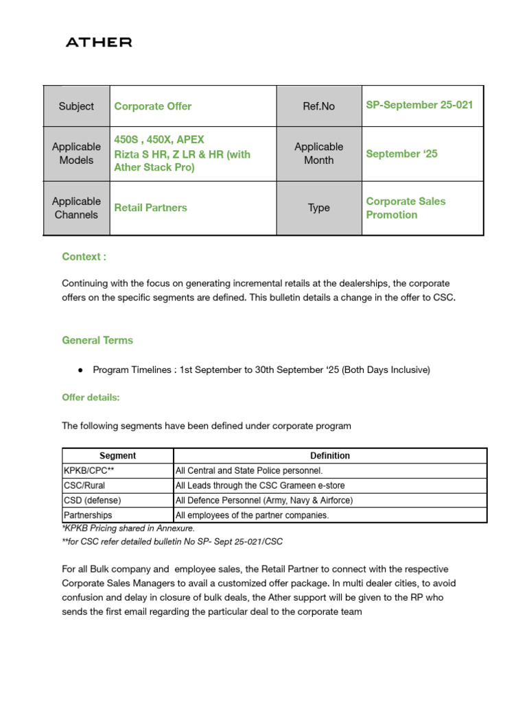 Corporate Sales Bulletin | PDF | Business