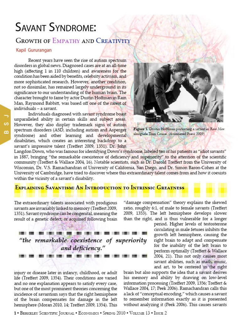 Savant Research | PDF | Neuroscience | Behavioural Sciences