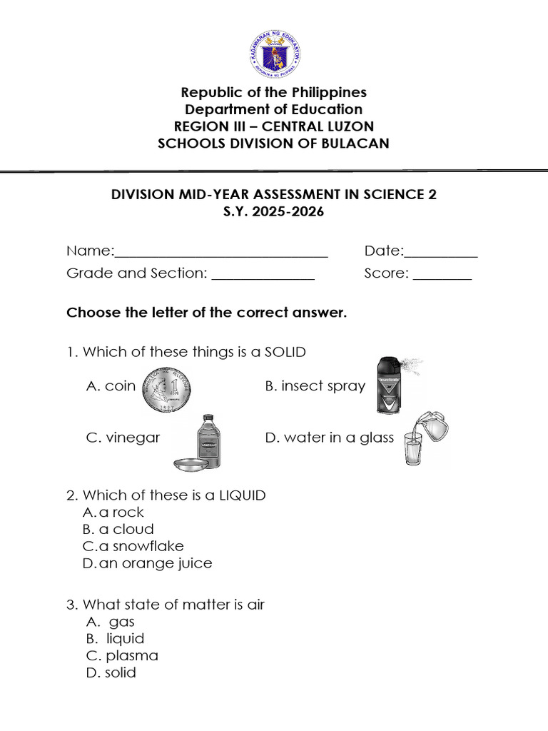 Grade 2-Science - Test Items | PDF | Root | Trees