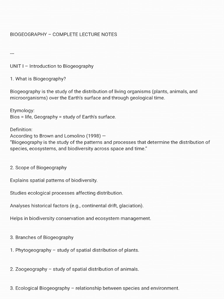 Bio Geography | PDF