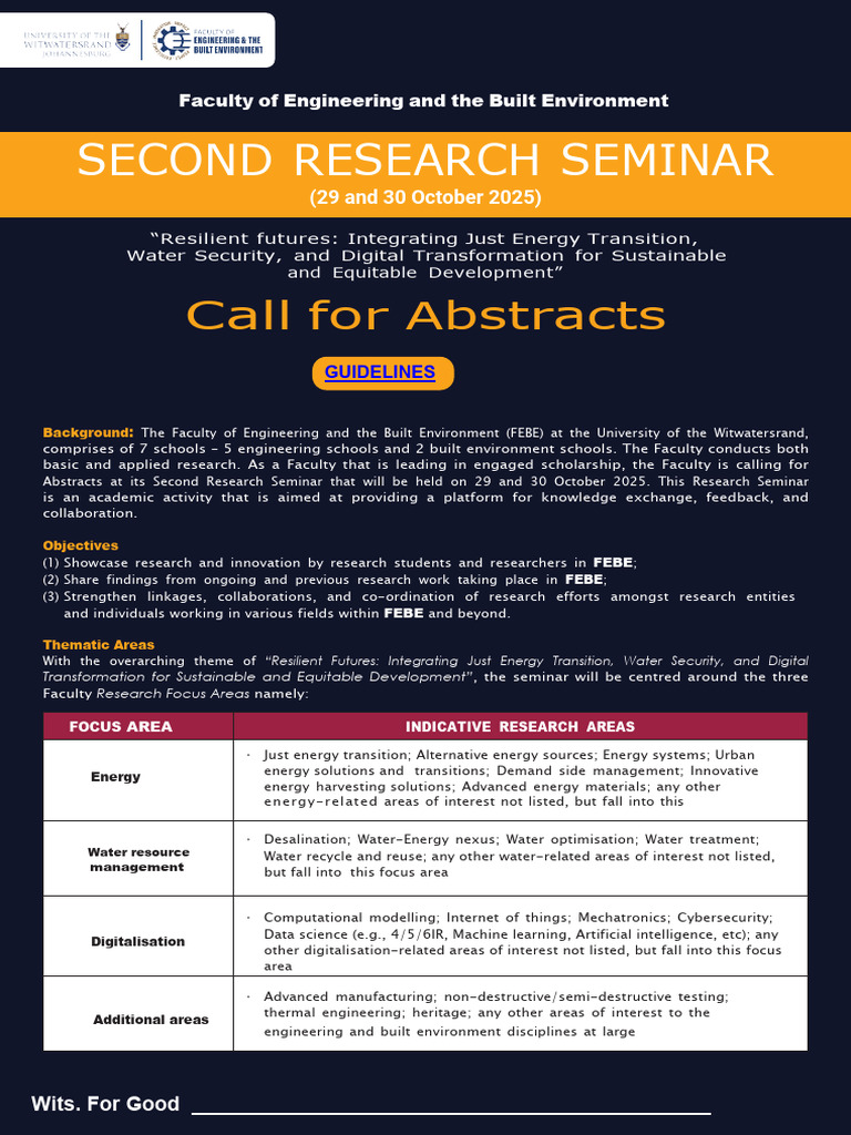 FEBE 2025 Research Seminar Call for Abstracts | PDF | Abstract (Summary)
