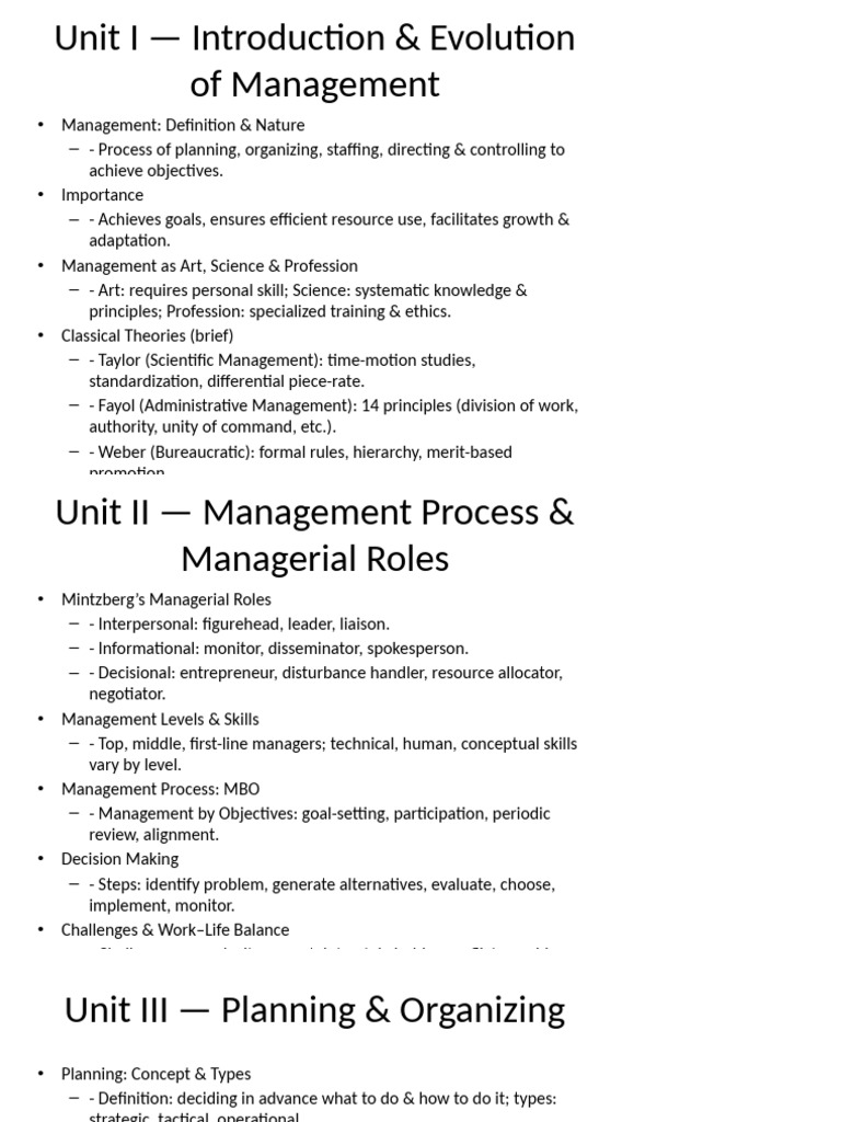 Management Units I-V Presentation | PDF | Recruitment | Business