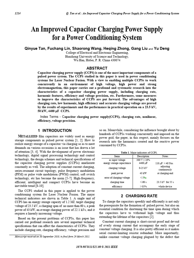 Enhanced Capacitor Charging Power Supply | PDF | Capacitor | Resonance