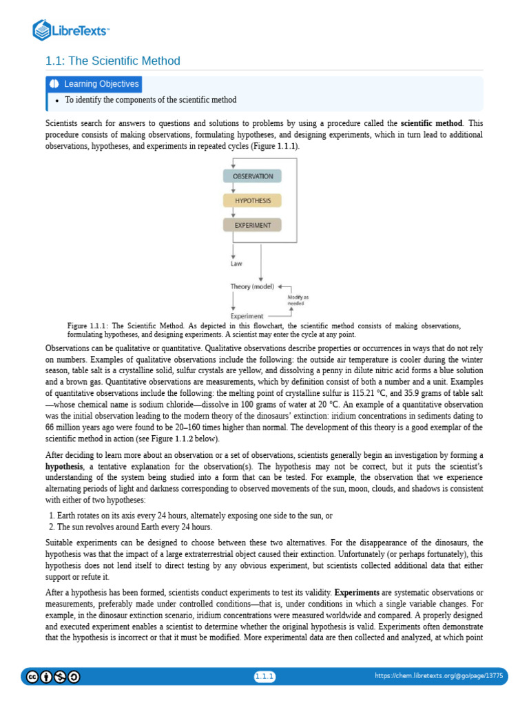 1.1! The Scientific Method | PDF | Experiment | Hypothesis