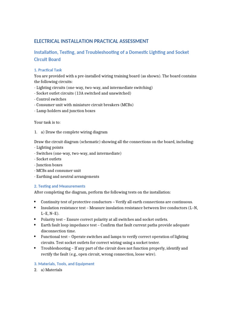 Wiring Diagram and Testing Guide | PDF | Electrical Wiring | Electrical ...