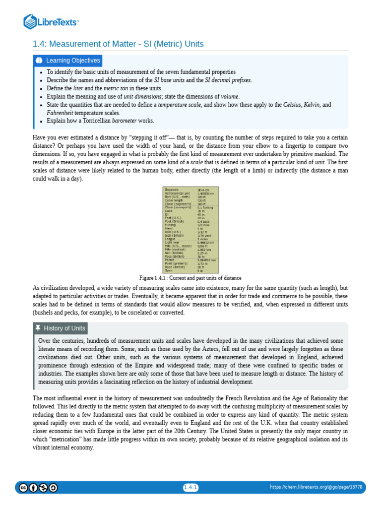 1.4! Measurement of Matter - SI (Metric) Units | PDF | Temperature ...