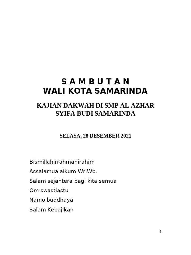 Kajian Dakwah di SMP Al Azhar Samarinda | PDF