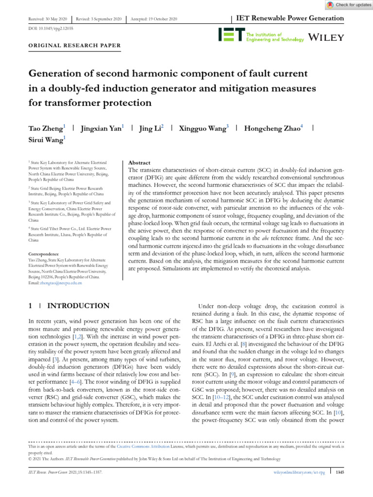 IET Renewable Power Gen - 2021 - Zheng - Generation of Second Harmonic ...