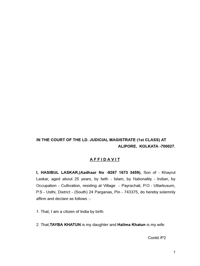 Affidavit for Digital Birth Certificate | PDF