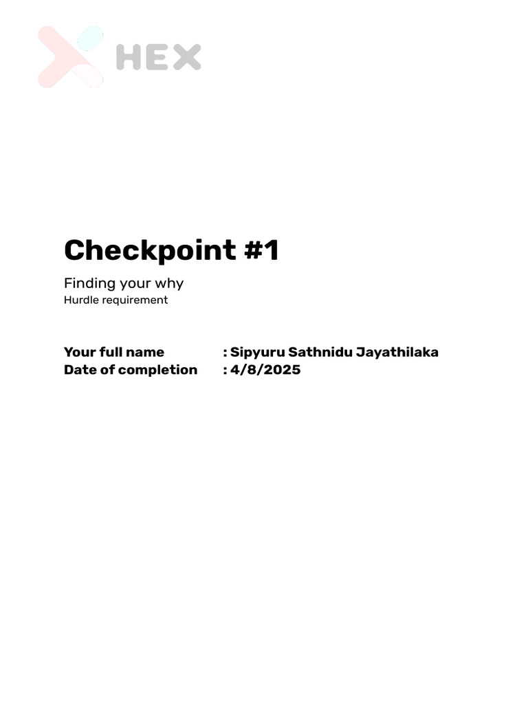 Checkpoint #1 - Find Your Why | PDF | Skill | Leadership