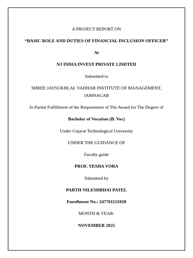 Ojt NJ | PDF | Financial Inclusion | Investing
