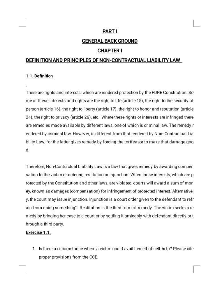 Law of Extra Contractual Liability Teaching Material (1) - Phoenix | PDF