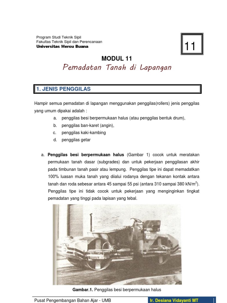 Uji Kepadatan Tanah dan Metode Pemadatan | PDF