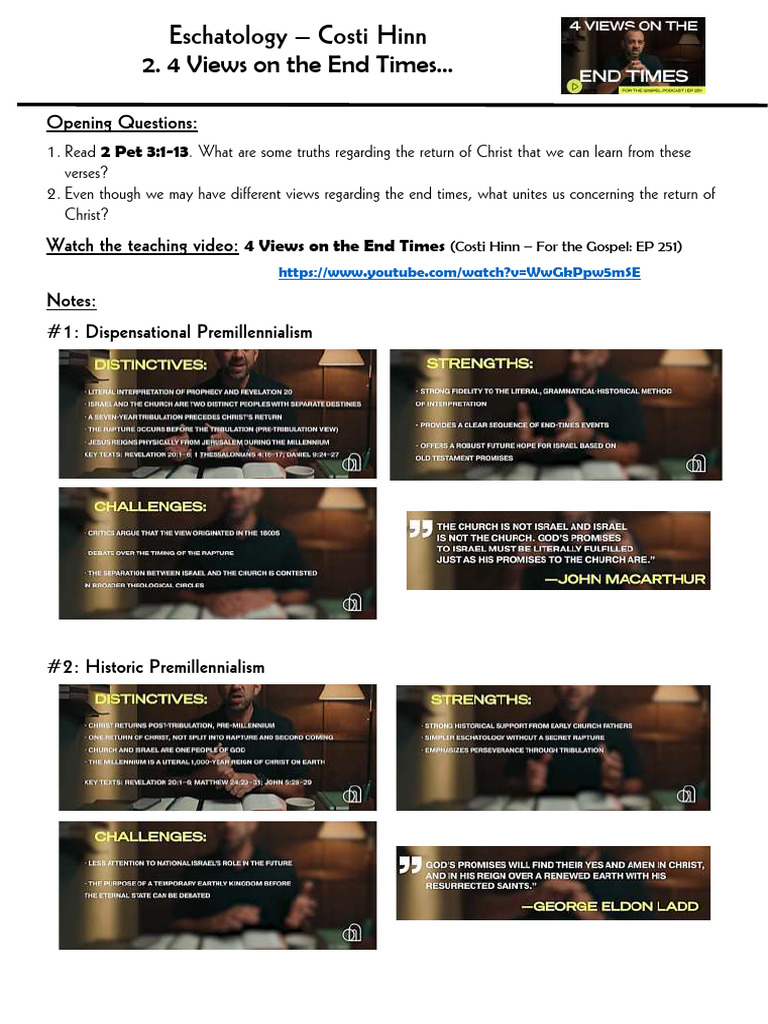 End Times Views Explained by Costi Hinn | PDF